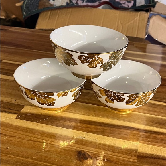 Ciroa | Dining | Ciroa Gold Leaf Design Bowls | Poshmark